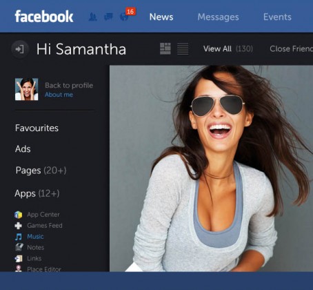 Facebook Web Design and User Interface Concept by Fred Nerby