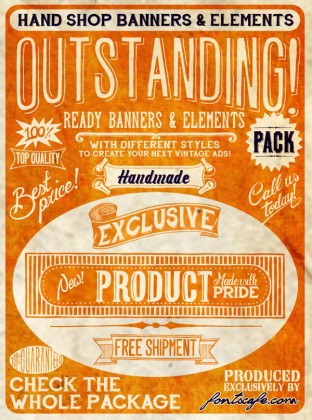 Hand Shop - Handmade Vintage Font Packs by Fontscafe
