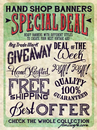 Hand Shop - Handmade Vintage Font Packs by Fontscafe