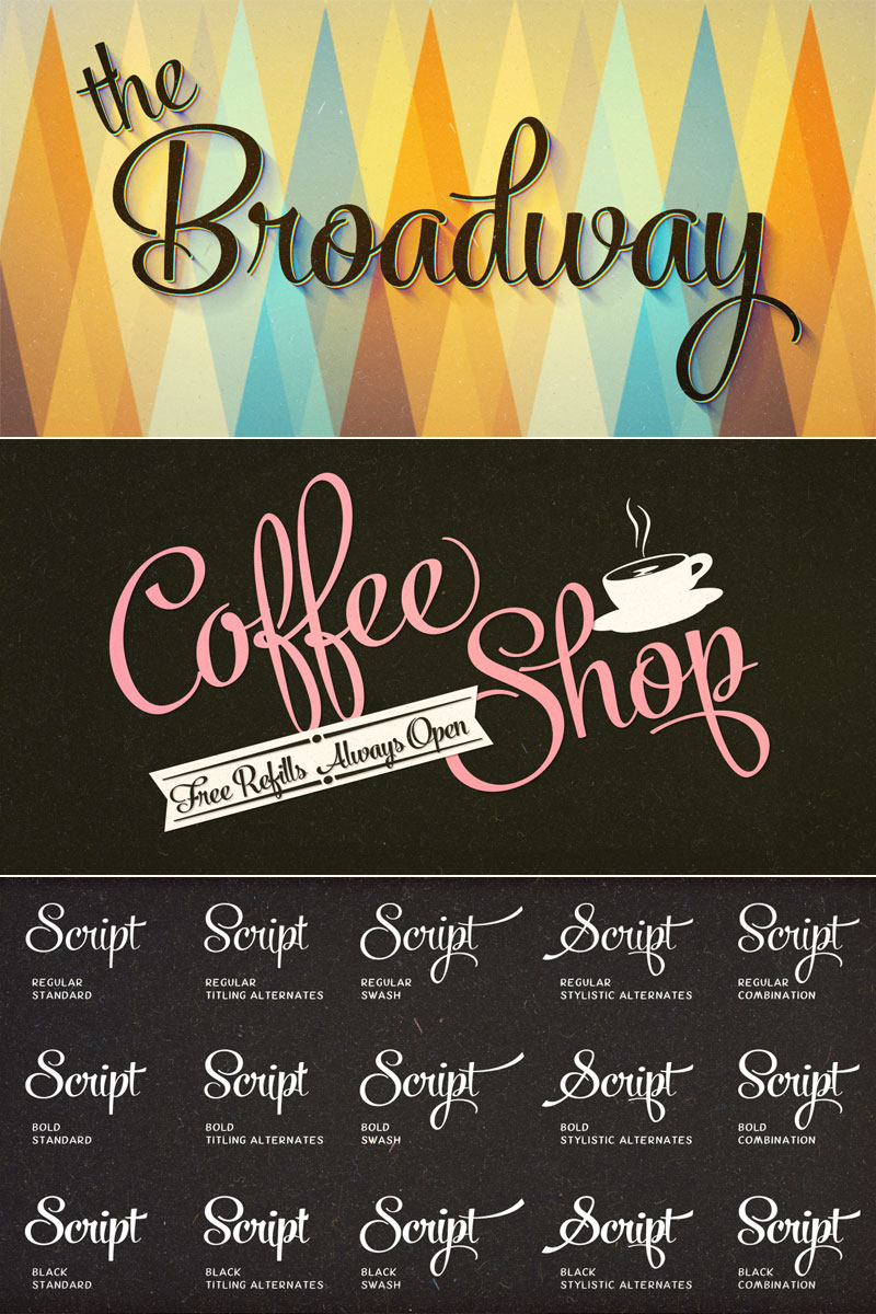 Powder Script Type Family from Fenotype