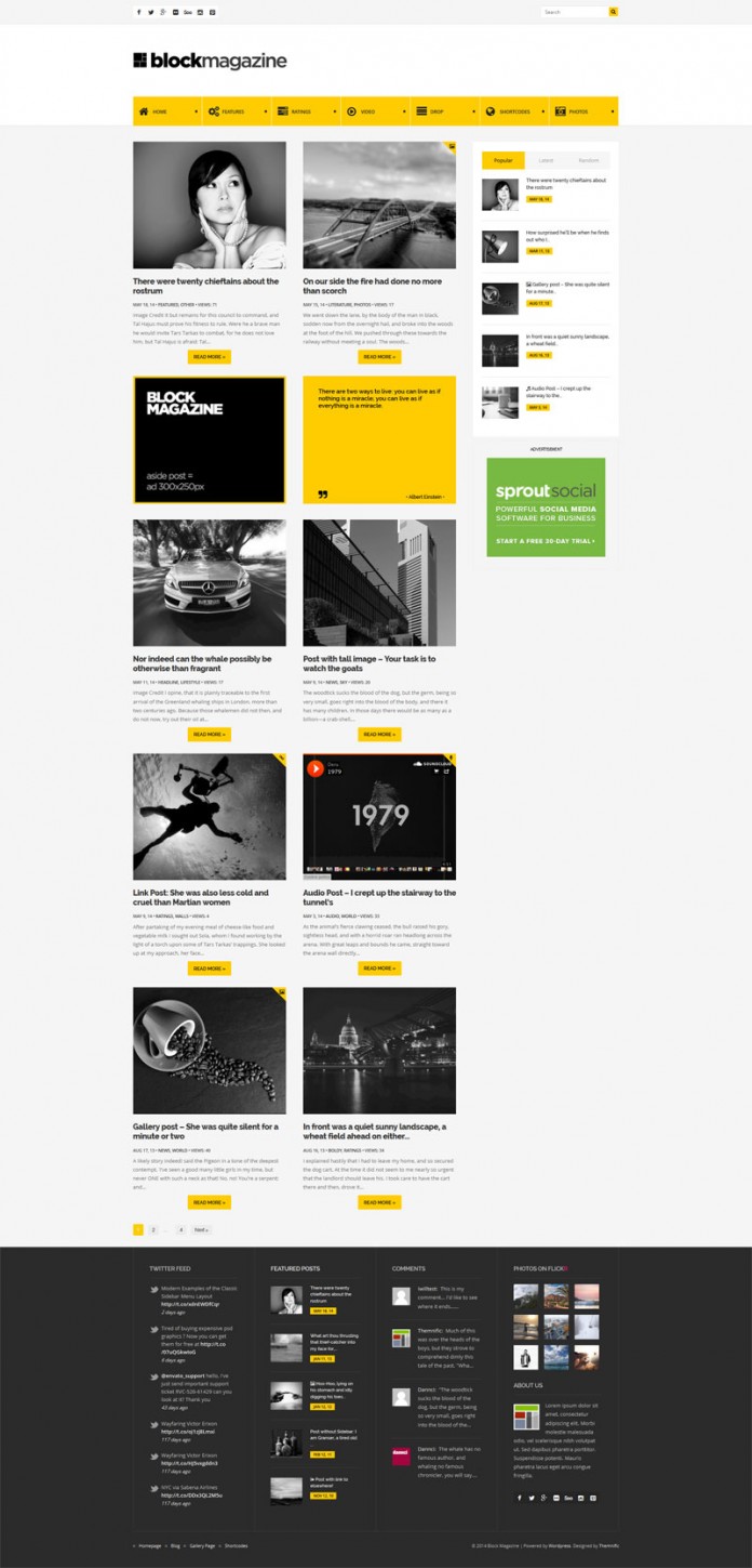 Block Magazine - Flat & Minimalist Blog Theme