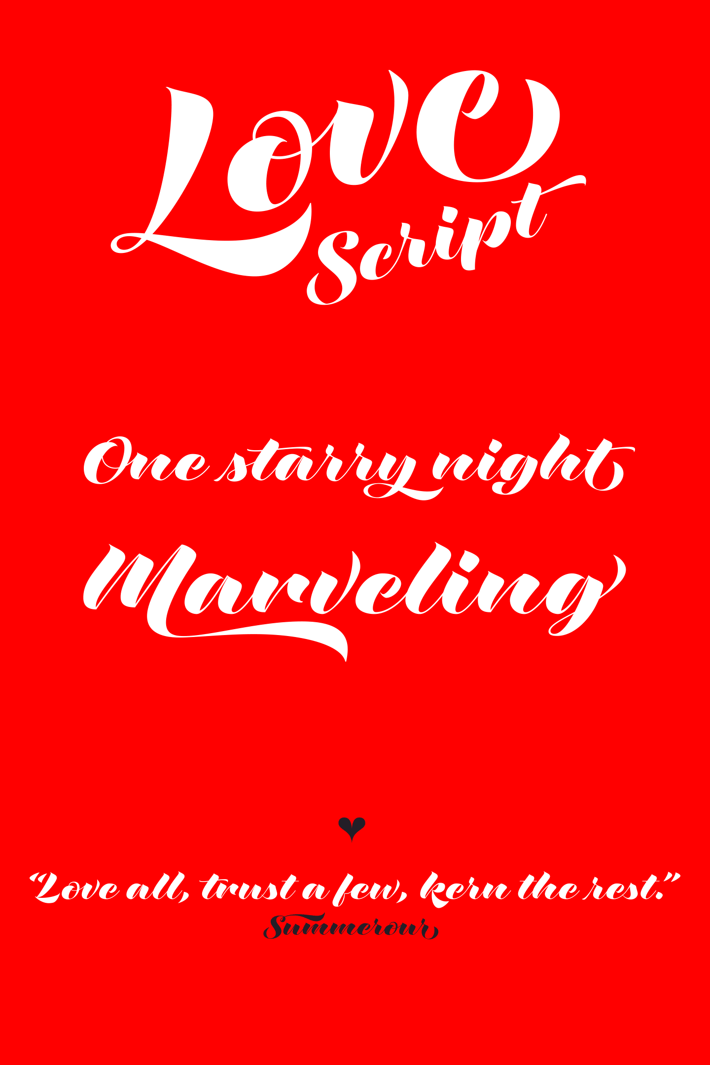 Love Script Typeface by Neil Summerour of Positype