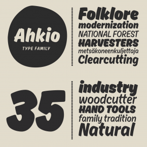 Ahkio - Brushed Font Family from Mika Melvas