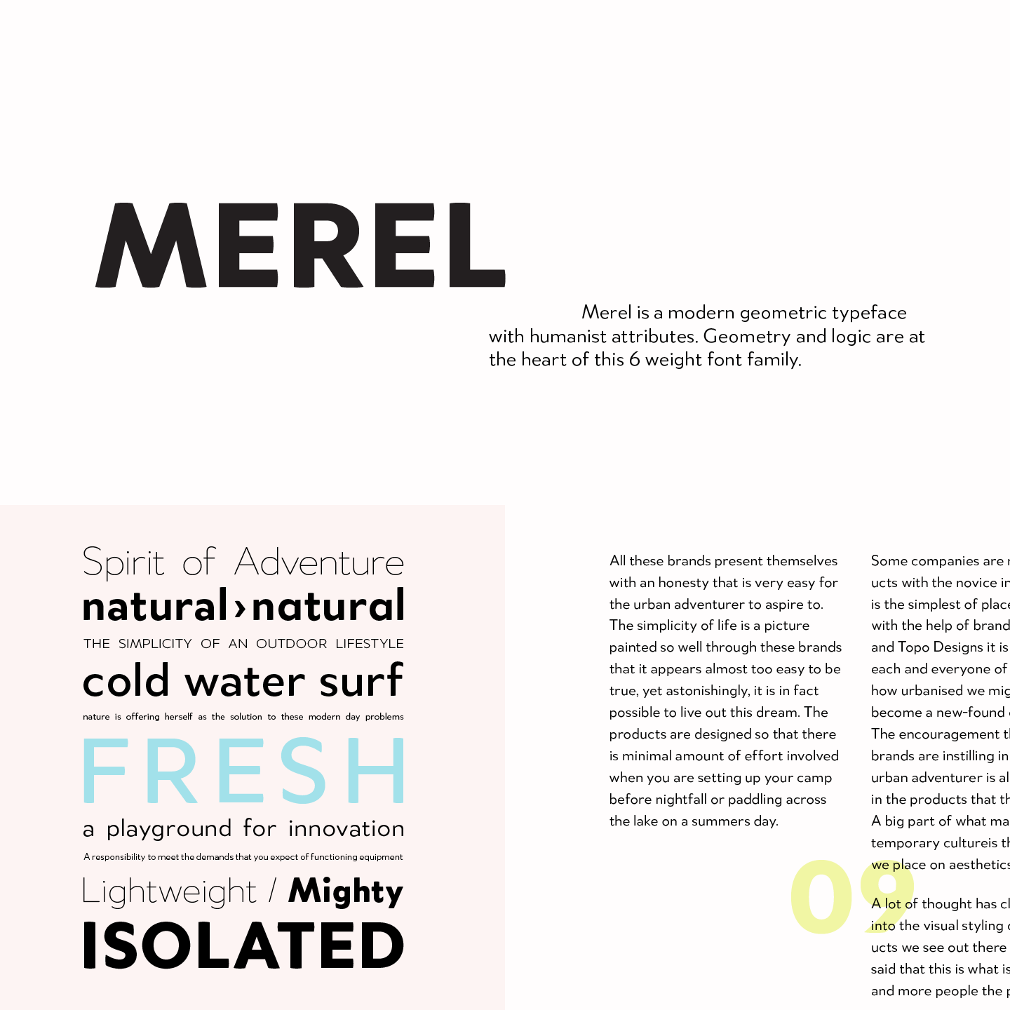 The Merel Font Family from The Northern Block Ltd