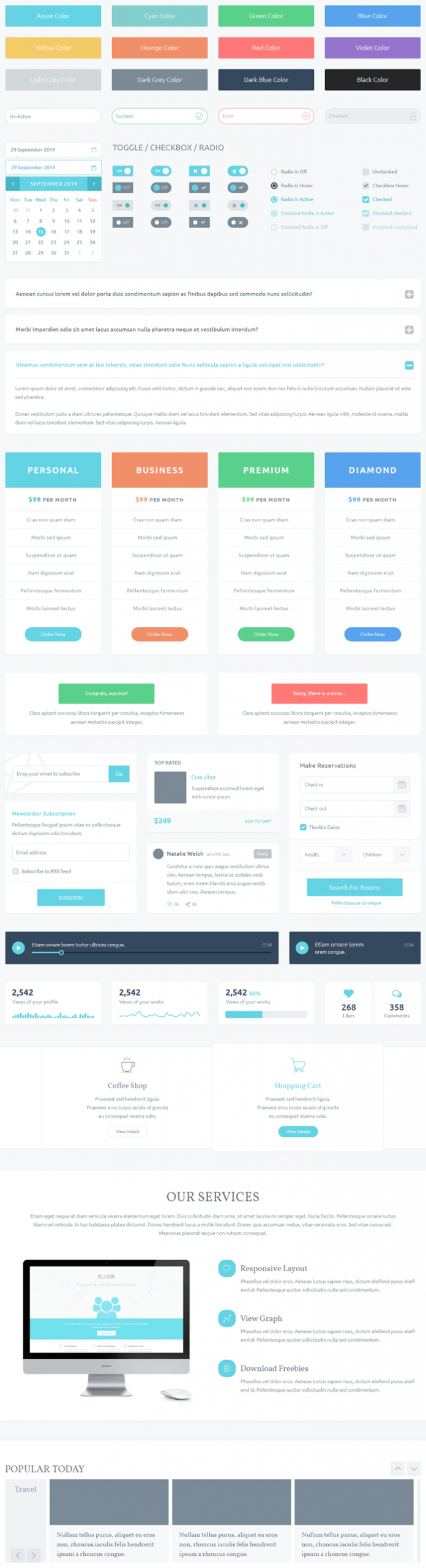 Elixir - Extended UI Kit and PSD Templates