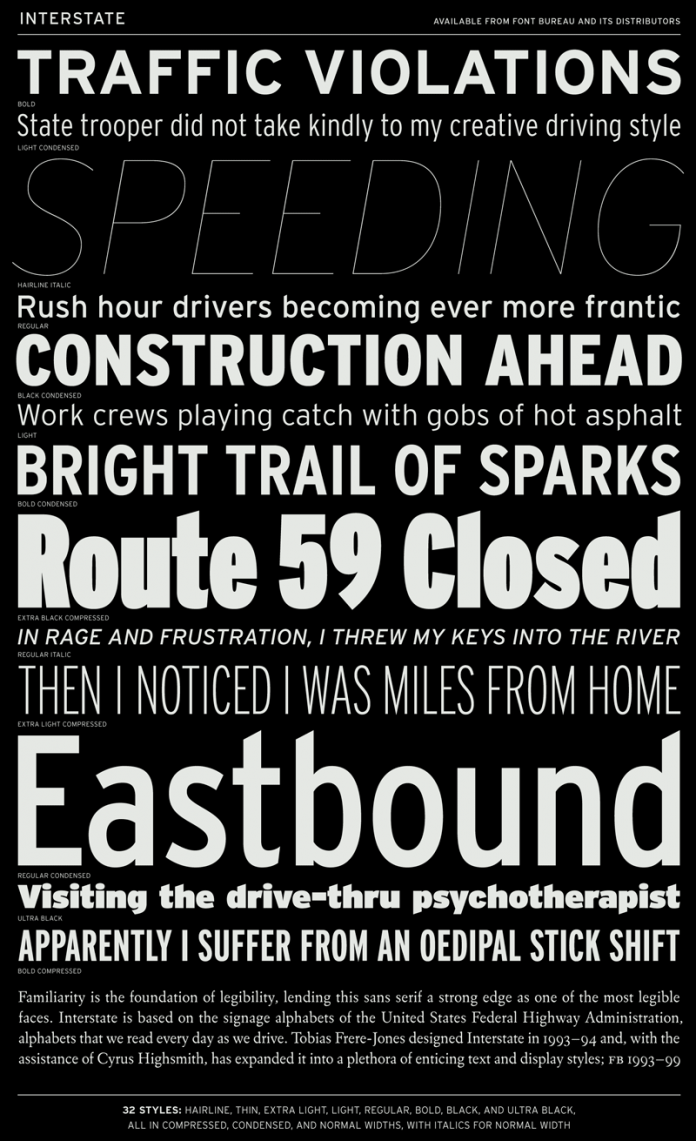 Interstate Font Family from Font Bureau