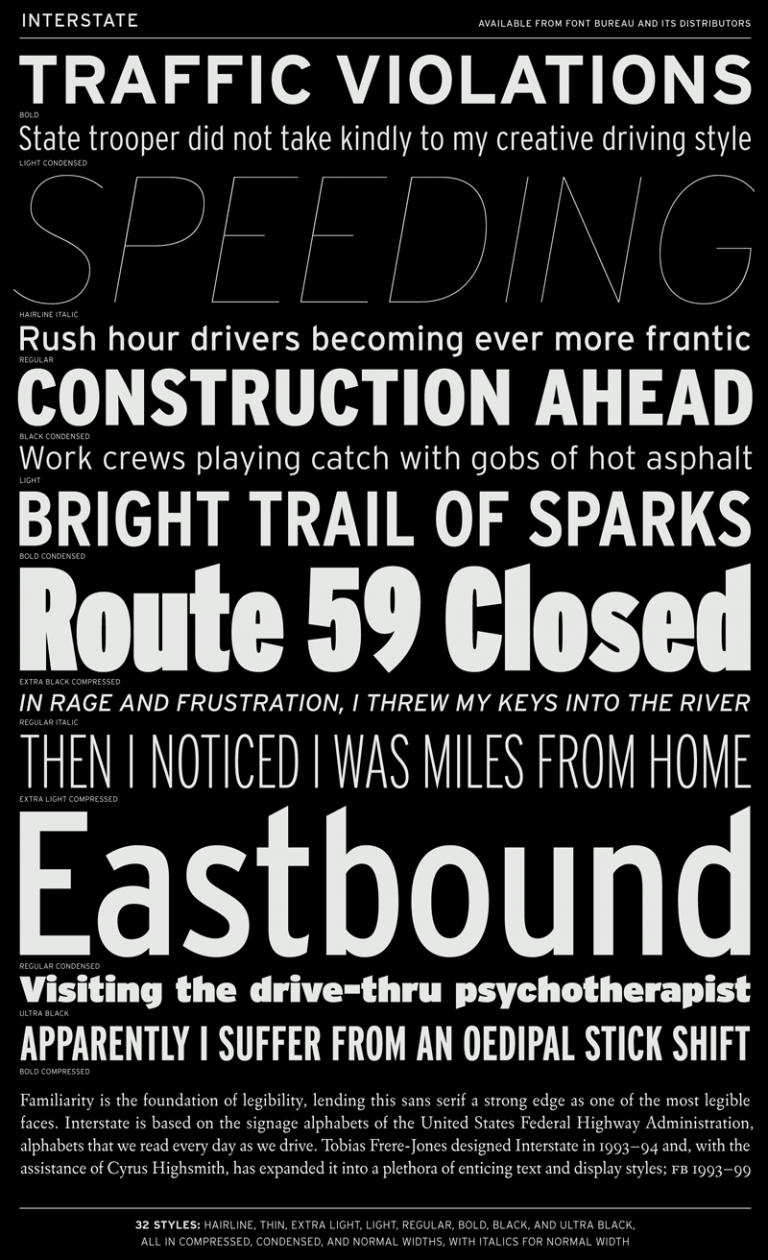Interstate Font Family from Font Bureau