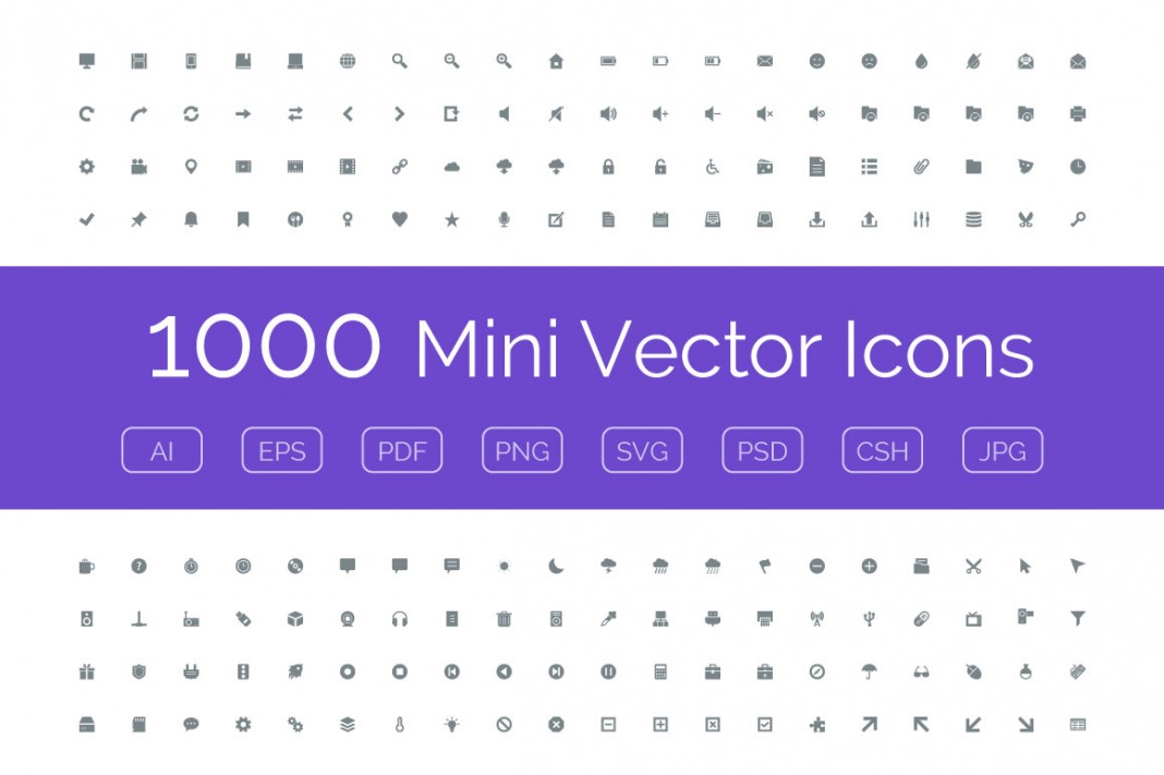 1000 Mini Vector Icons for Download