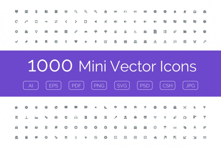 1000 Mini Vector Icons for Download