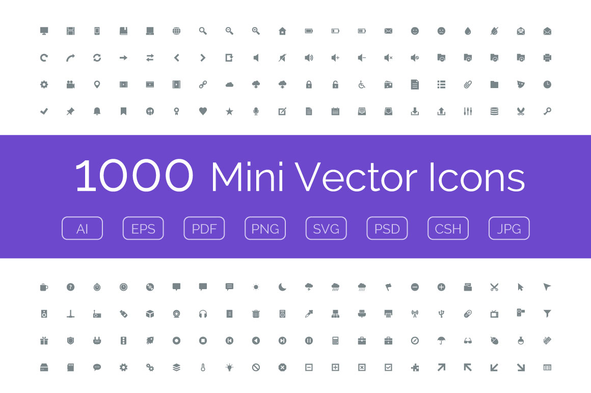 1000 Mini Vector Icons for Download