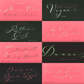 Mina Chic Script Typeface from Resistenza