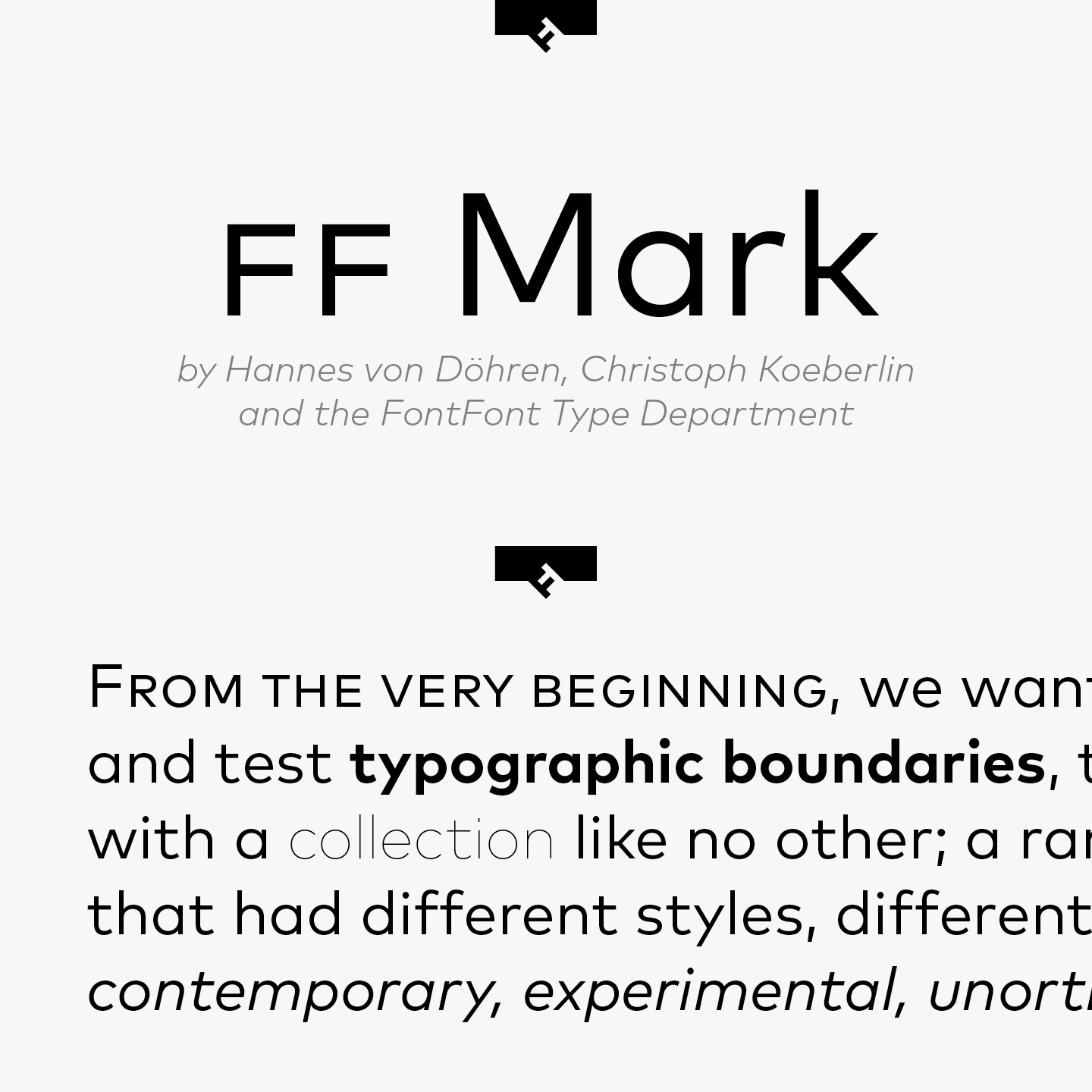 FF Mark Font Family from FontFont Type Department