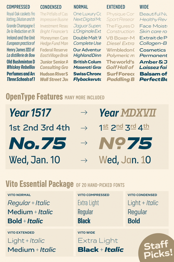 Vito Font Family from Foundry Typejockeys