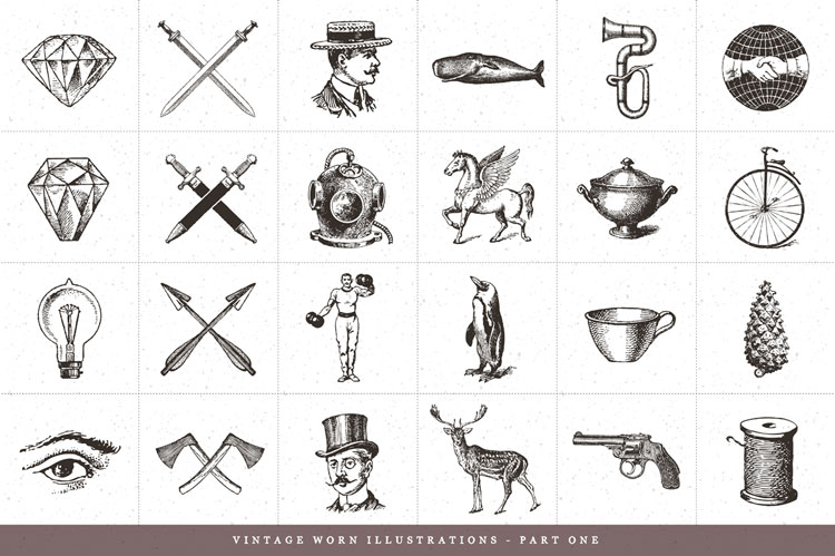 Vintage Worn Badge and Logo Toolkit for Download