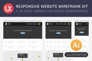 Responsive Website Wireframe Kit from UX Kits