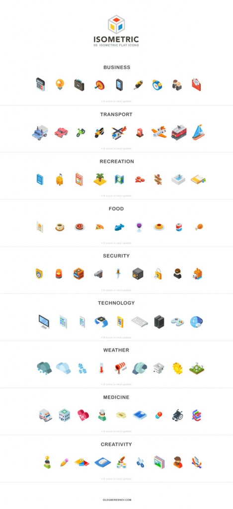 Isometric Flat Icons for Download