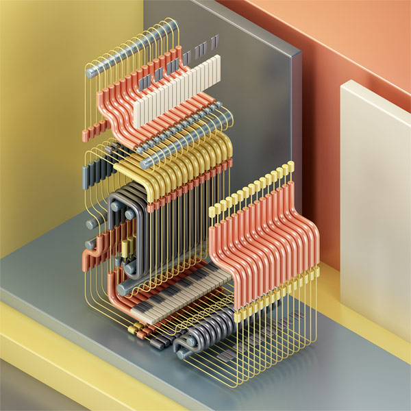 Digital Isometric Artworks by Jean-Michel Verbeeck