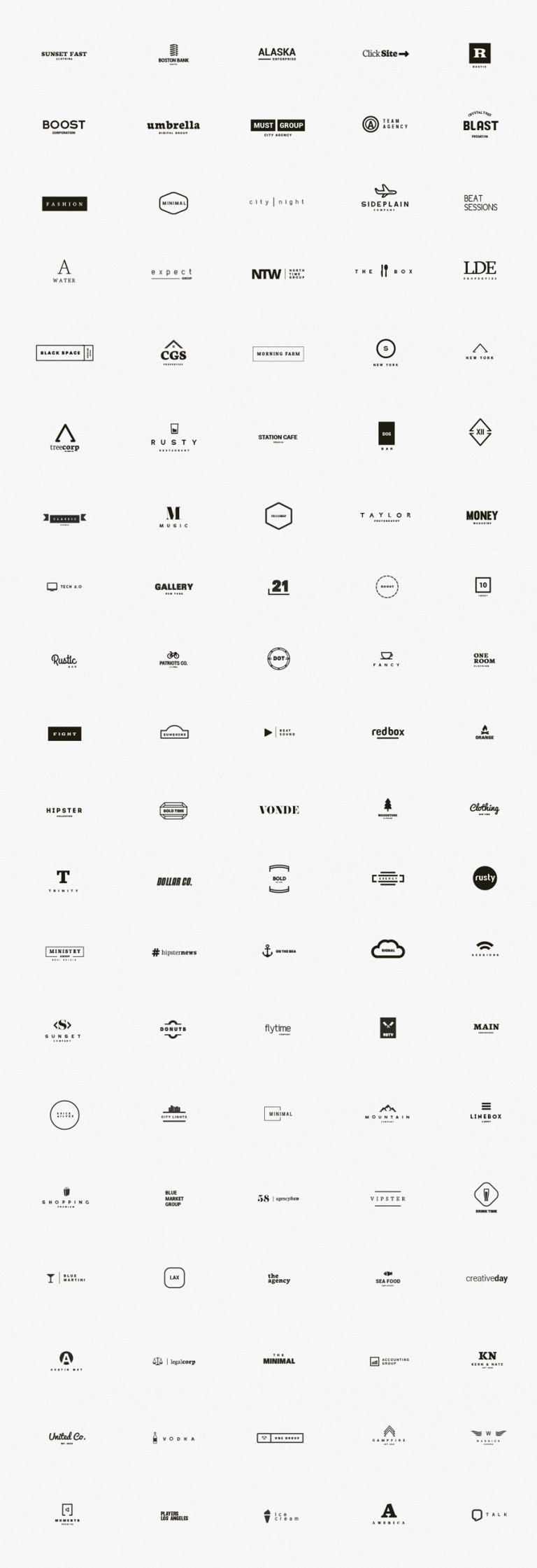 100 Minimal Logos – Premium Template Kit