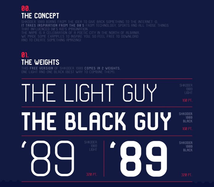 Free Font: Shkoder 1989