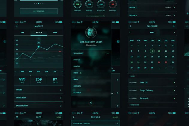 Orbit: SciFi UX/UI Design Kit for Adobe Photoshop