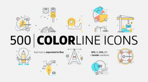 Download 500 Color Line Icons - Best Graphic Resources