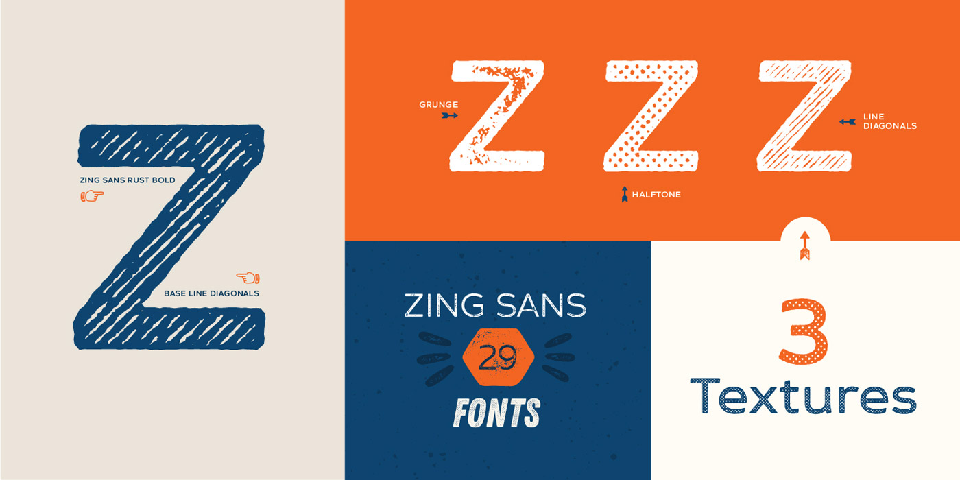 Zing Rust Fonts from Fontfabric