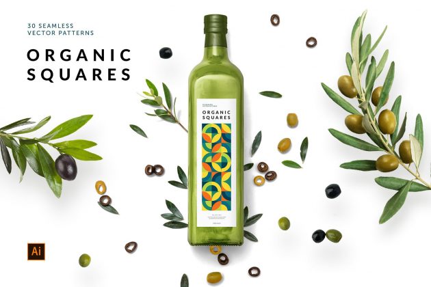 Organic Squar Patterns: 30 Seamless Graphics