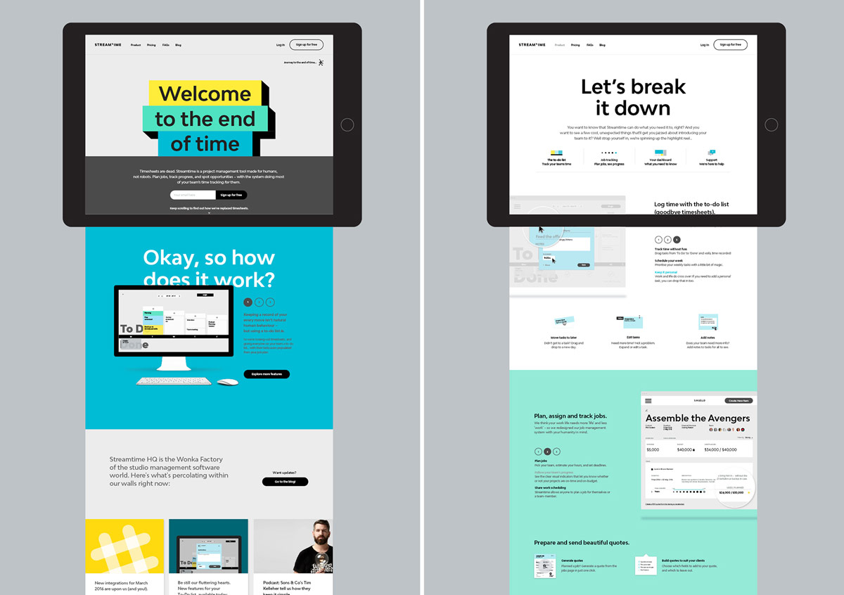 Streamtime Project Management Redesign by For The People
