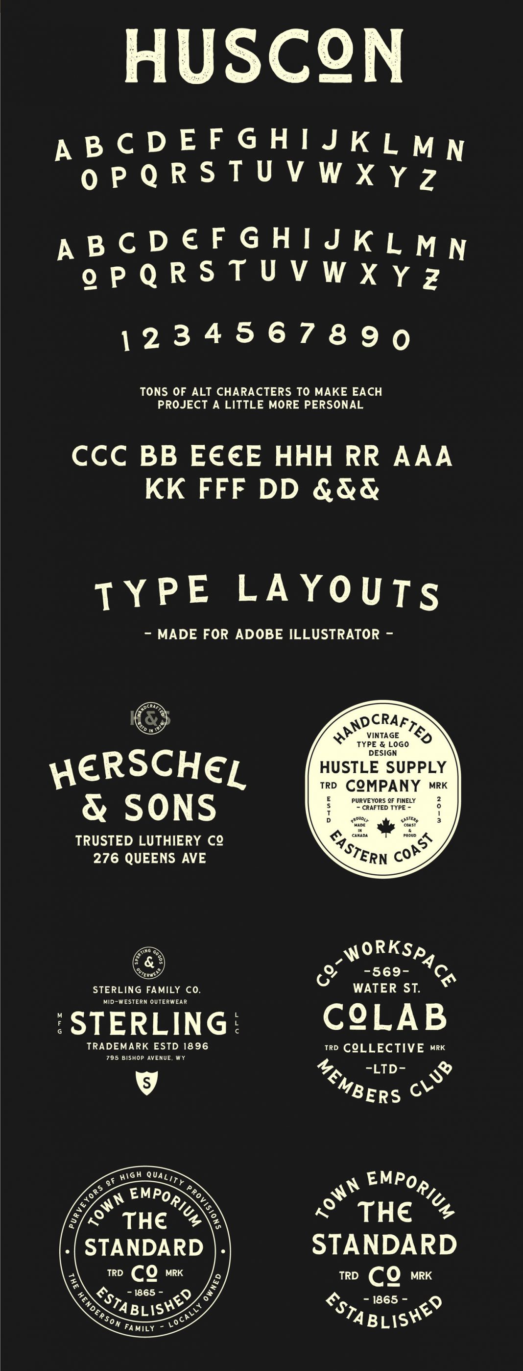 HUSCON—Vintage Font from Hustle Supply Co.
