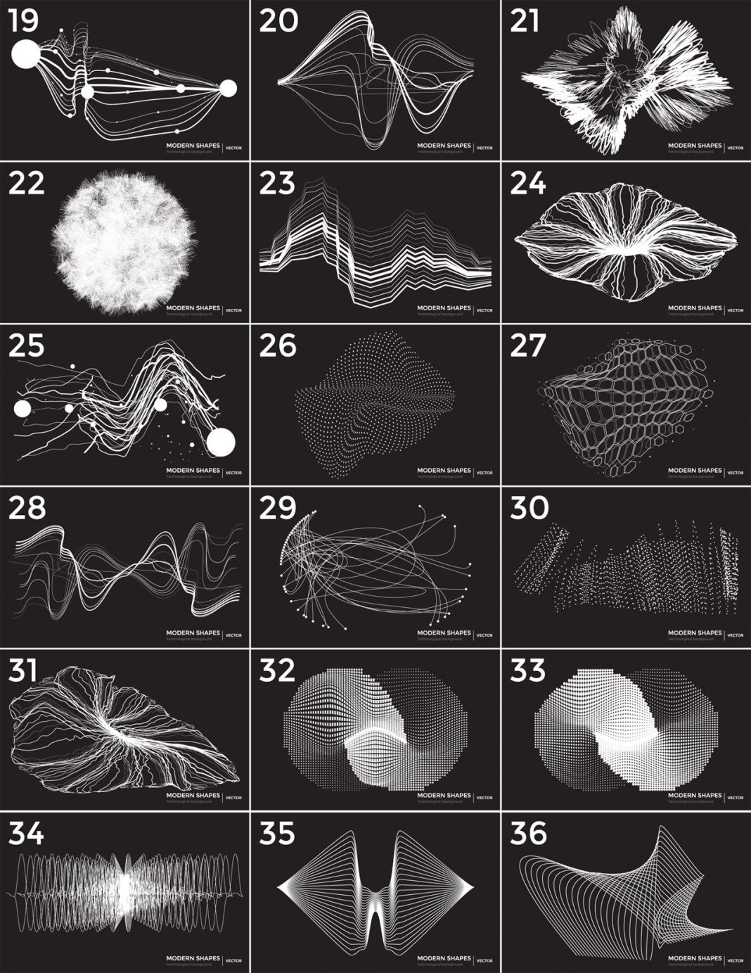 Download 36 Technological Vector Shapes