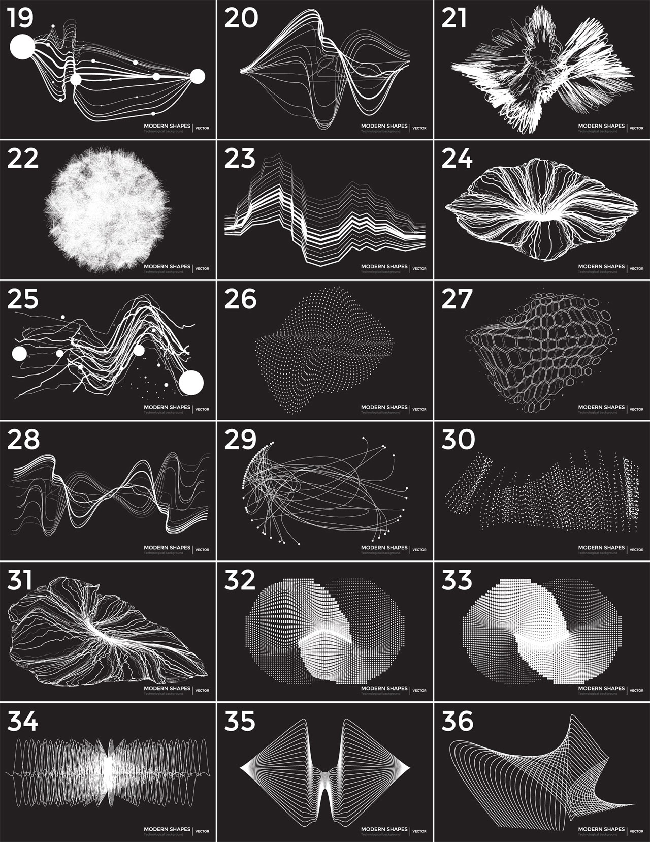 Download 36 Technological Vector Shapes