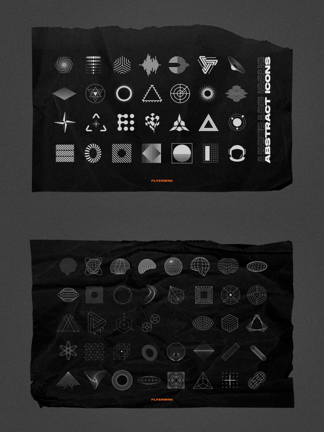 100 Retro-Futuristic Graphic Shapes