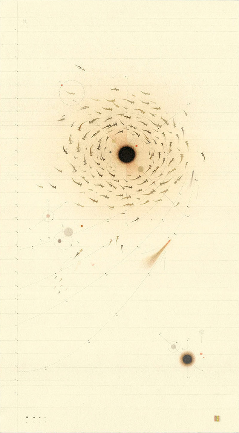 Agglomerations — drawings by Felipe Bedoya