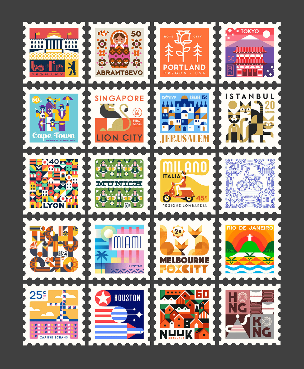 Town Squares: City Stamps Designed by The Makers Company