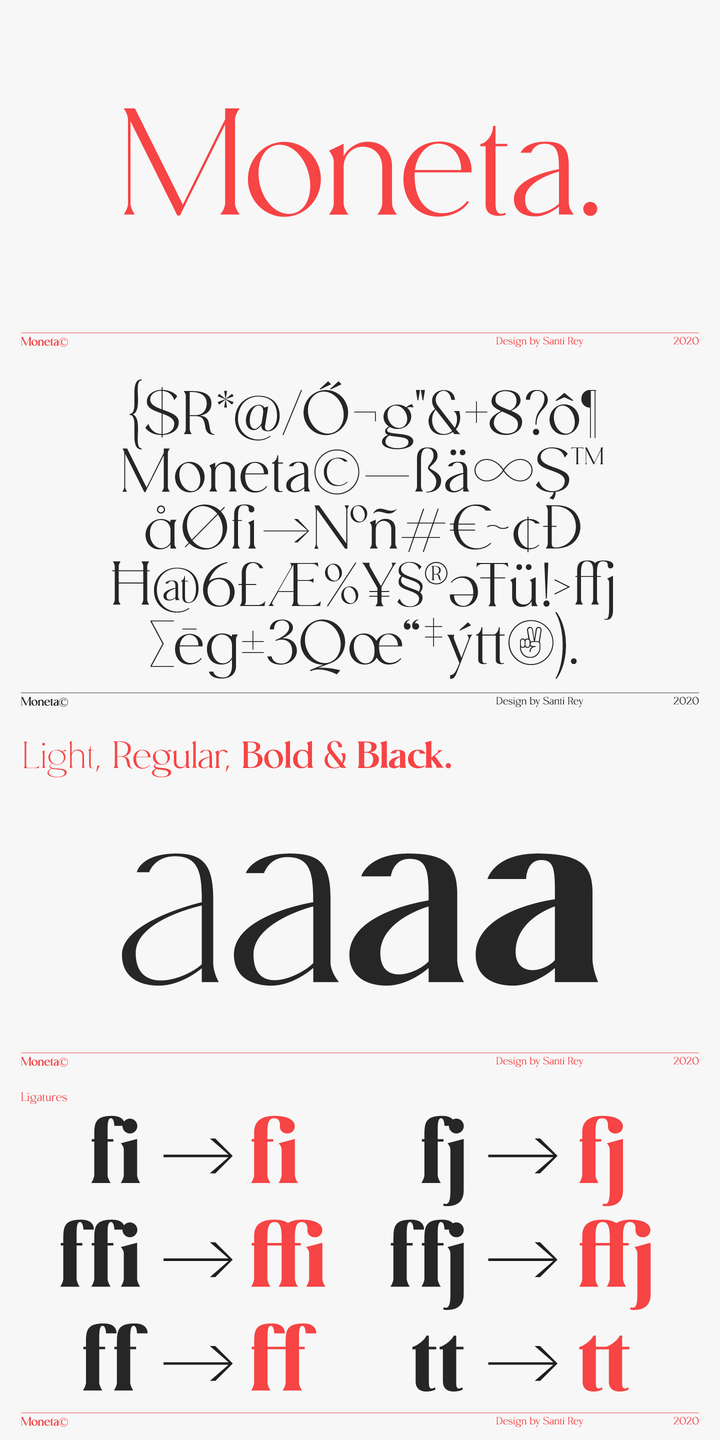 Moneta Font Family by Santi Rey