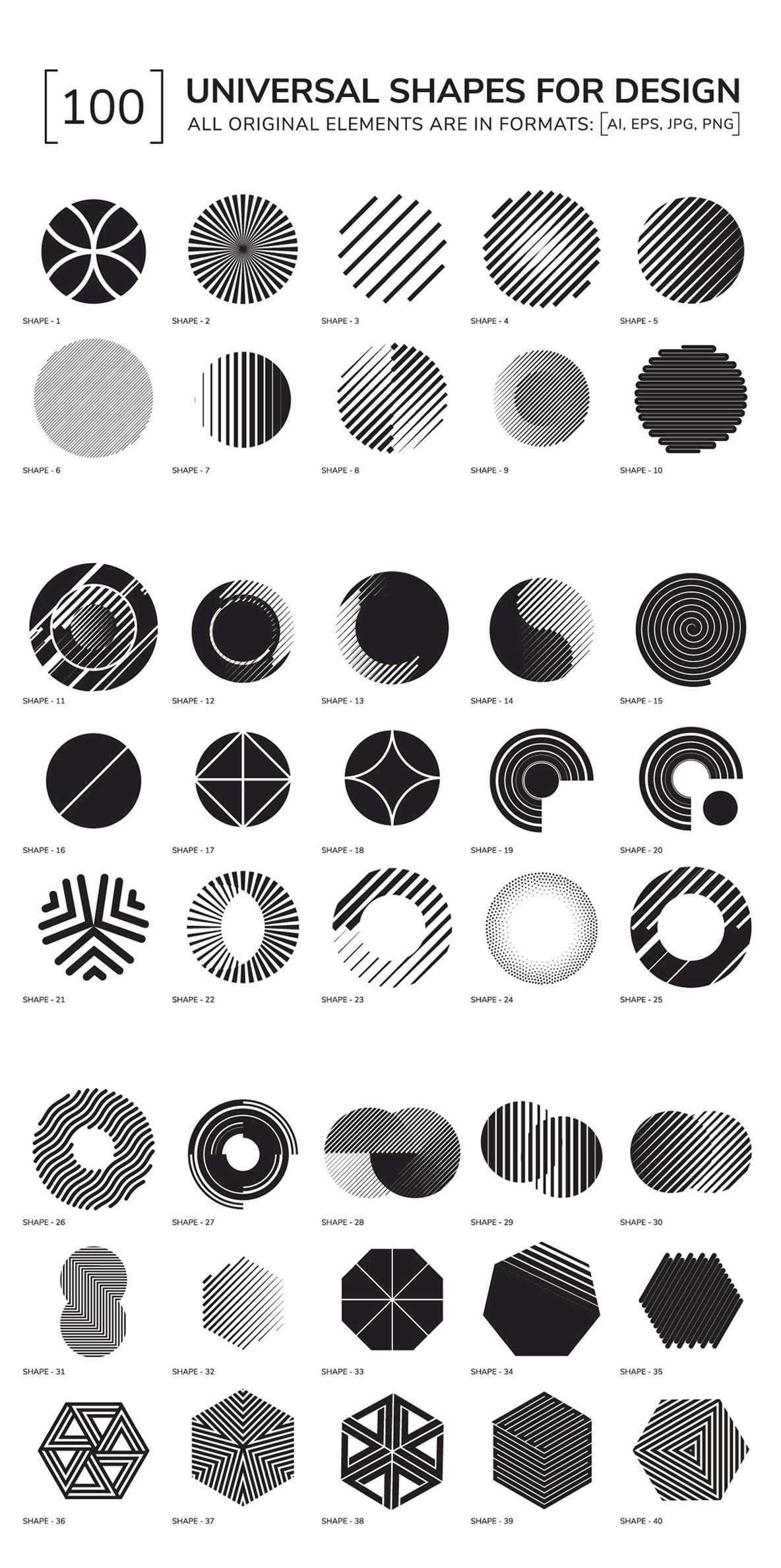100 Geometric Vector Shapes