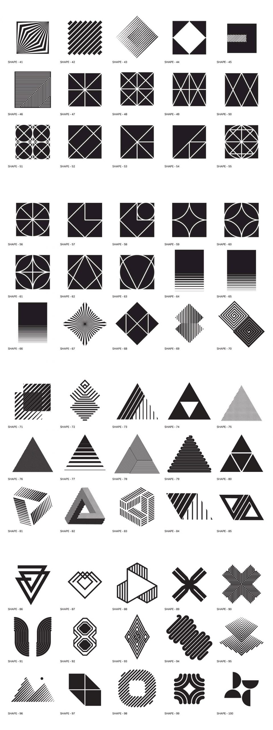 100 Geometric Vector Shapes