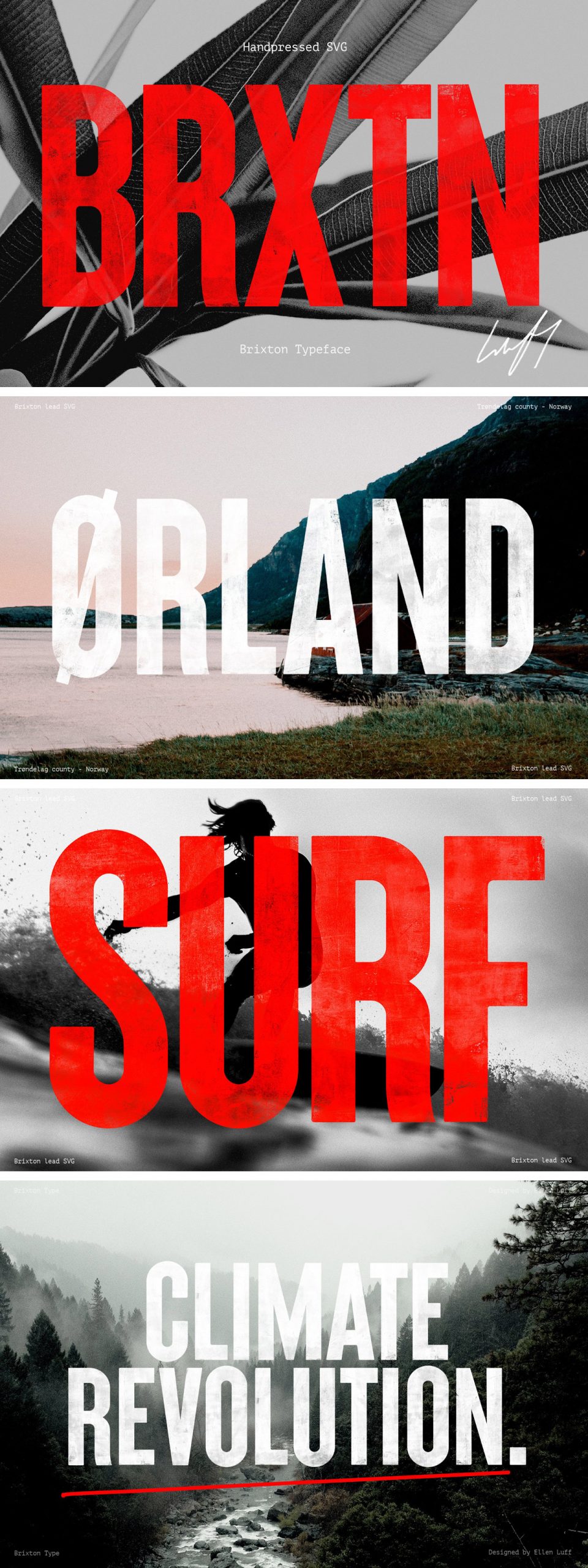 Brixton SVG Typeface: Bold Hand-Printed Font Family