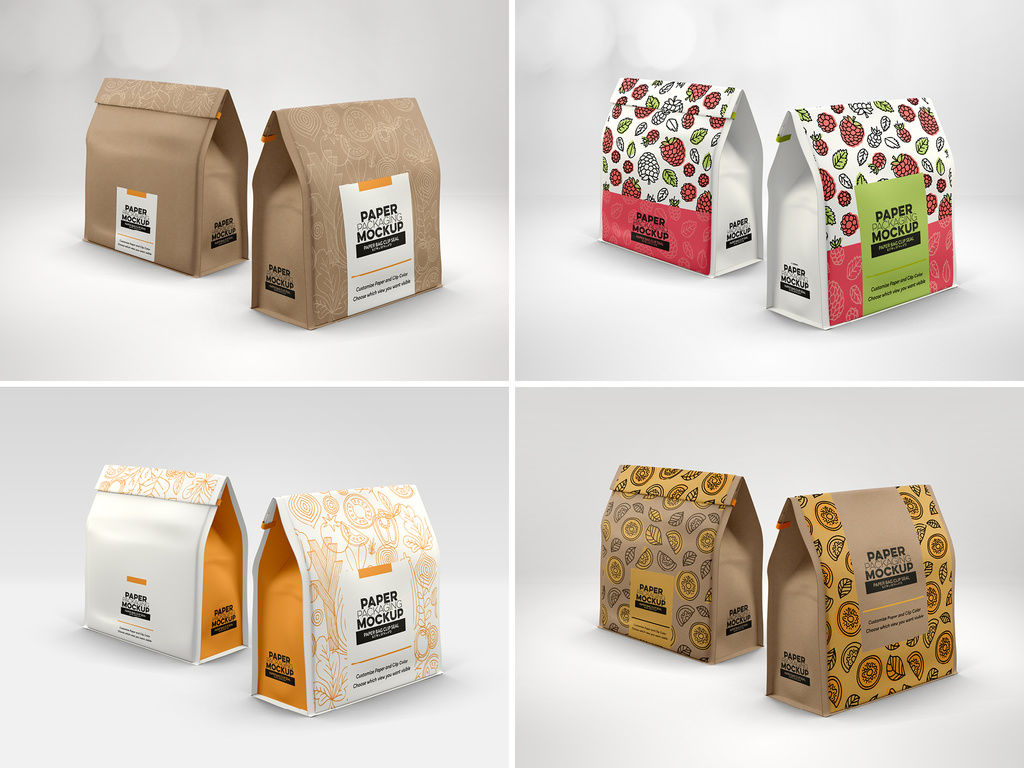 Paper Packaging Design Mockups for Adobe Photoshop