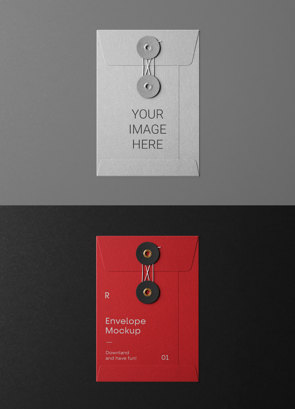 Envelope Mockups for Adobe Photoshop with String Closure