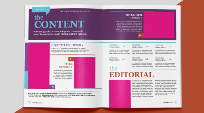 Colorful Magazine Template for Adobe InDesign
