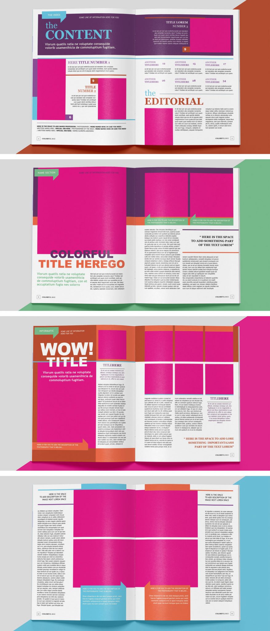 Colorful Magazine Template for Adobe InDesign