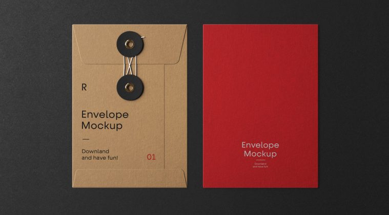 Envelope Mockups for Adobe Photoshop with String Closure