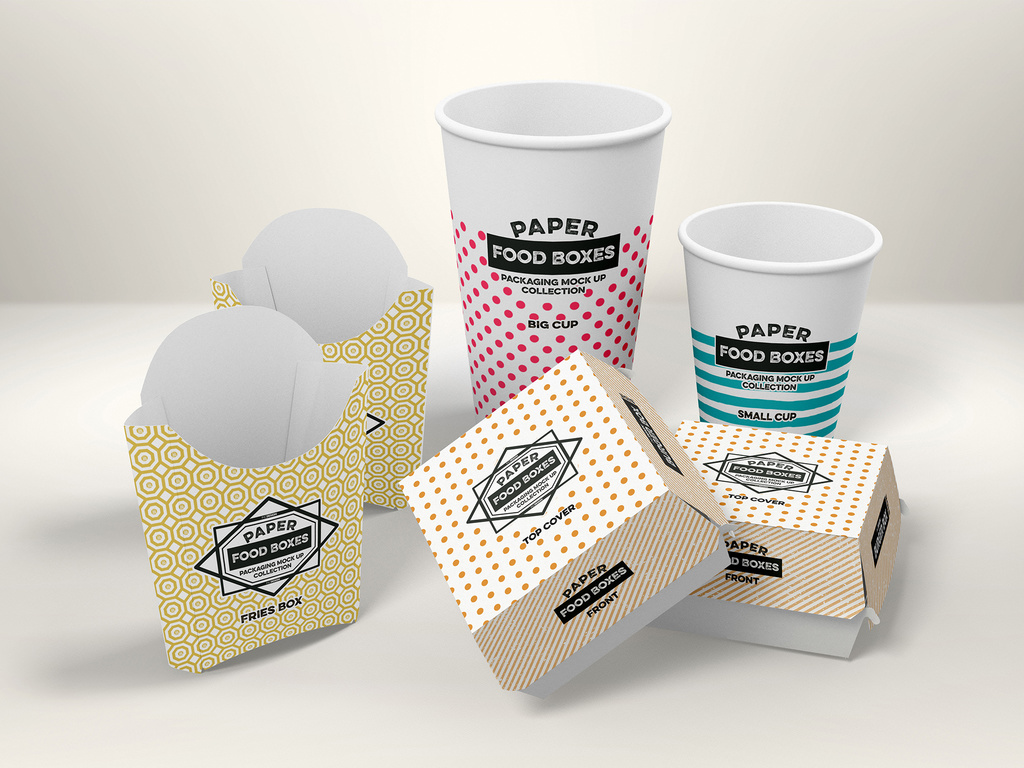 Paper Packaging Design Mockups for Adobe Photoshop