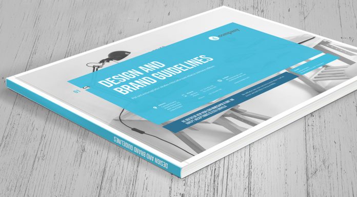 Adobe InDesign Brand Manual Template with Blue Accents