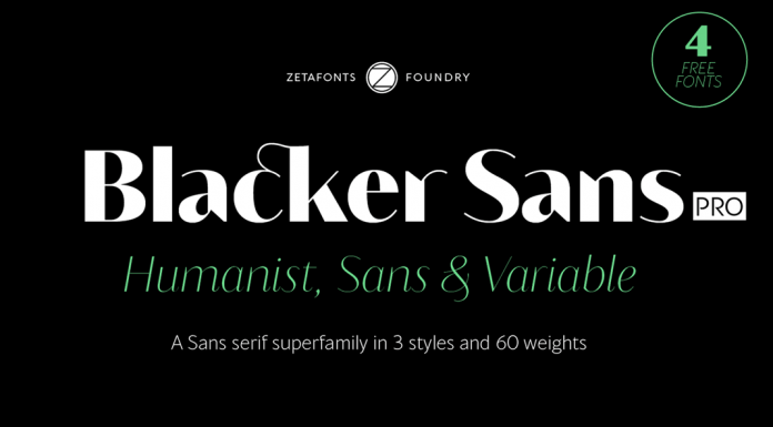 Blacker Sans Pro Font Family from Zetafonts