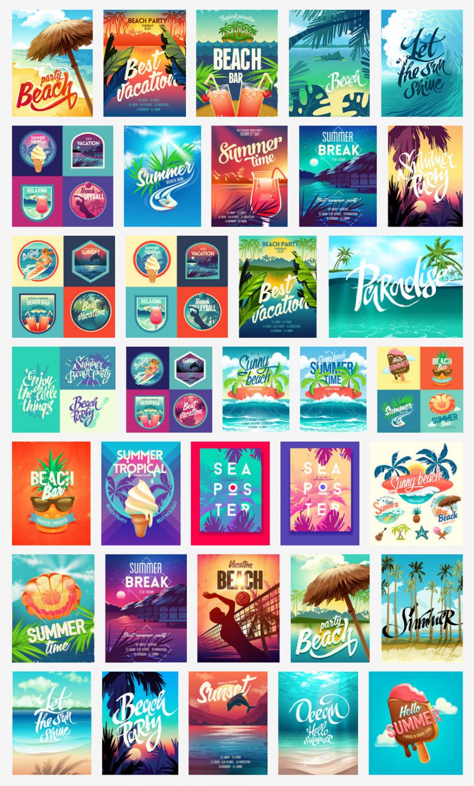 Summer Vacation Vector Graphics