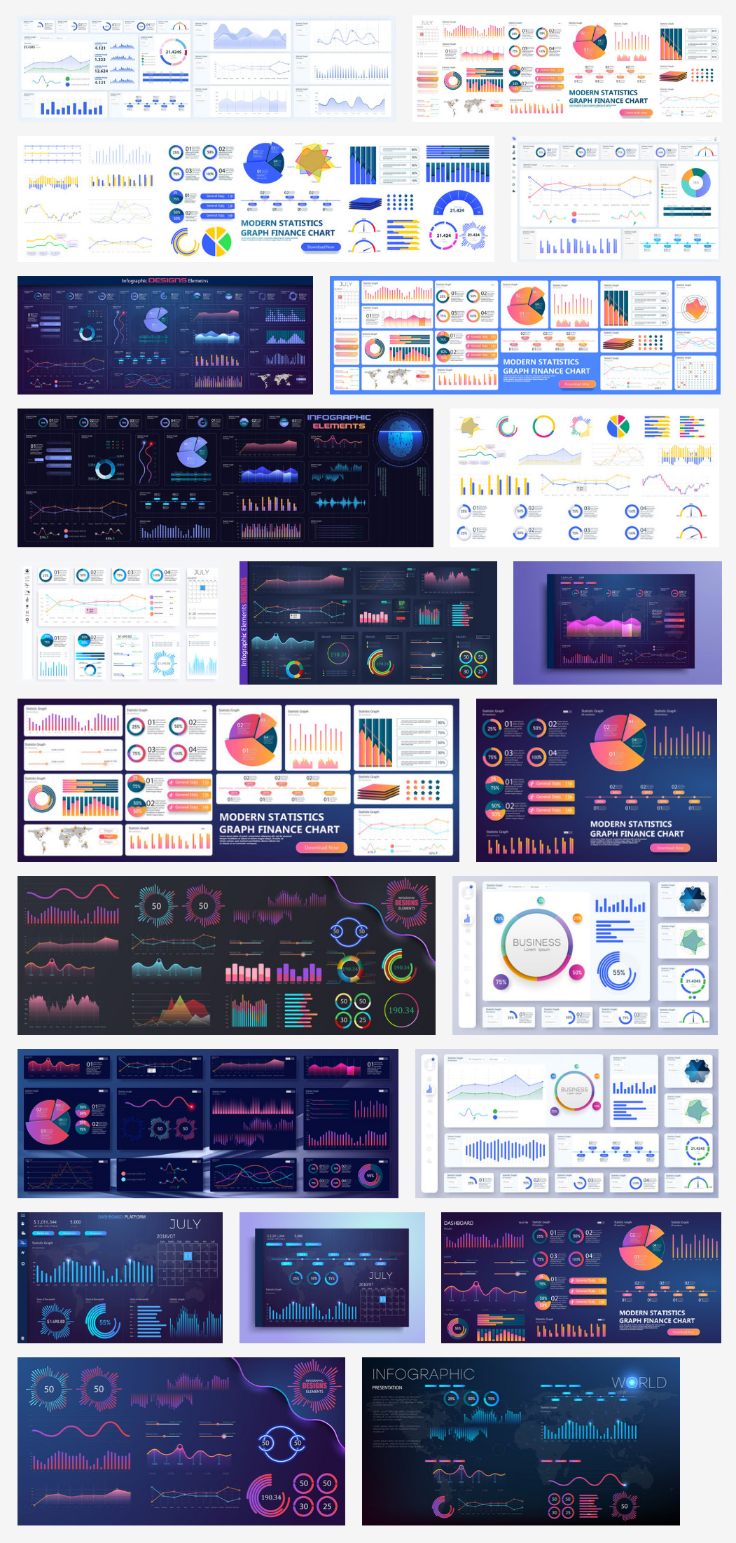 Modern Infographics and Dashboard Templates