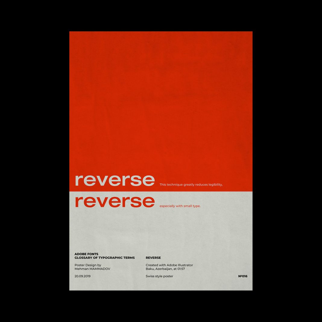 Swiss Graphic Design Inspired Posters based on Typography Terms