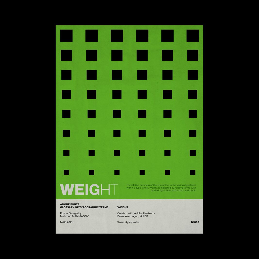 Swiss Graphic Design Inspired Posters based on Typography Terms